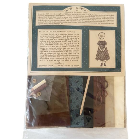Other | Gail Wilson Historical Folk Art Doll Series Kit Two From 1995 ...